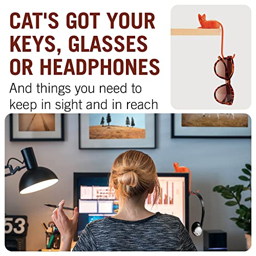 Monkey Business Ginger The Cat Tail Hook for Computer Screen, Desk Headphone Hanger, fits Any Tight Spaces, Hang Keys, Accessories in Easy Reach