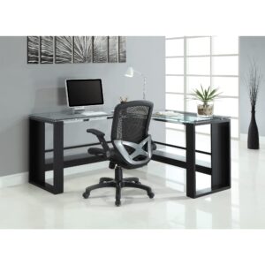 Whalen Jasper 60"W L-Shape Corner Desk, Espresso