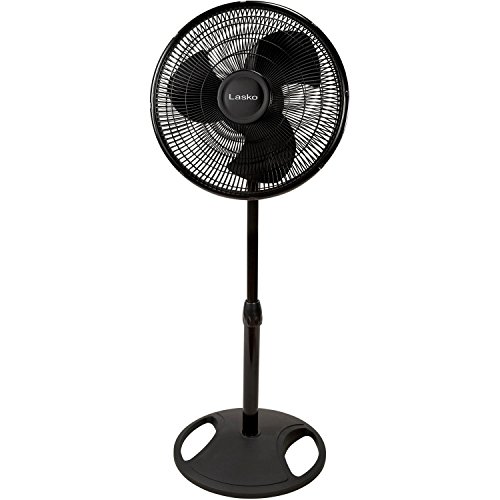 Lasko 16" Wide Area Oscillation Pedestal Fan, Black