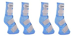 cashel crusader horse protection fly leg guards, designer style, set of four, blue, small quarter horse/arab