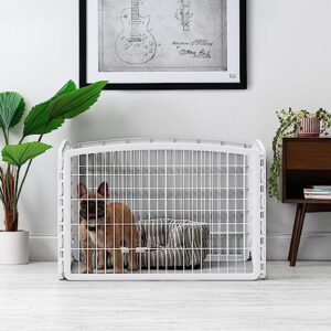 IRIS USA 24" Exercise 4-Panel Pet Playpen, Puppy Pet Small Medium Dog Pen Keep Pets Secure Easy Assemble Rust-Free Heavy-Duty Molded Plastic Customizable, White