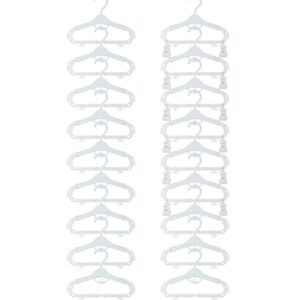 Grohanger Space Saving extendable Baby Hangers with Clips (10-16.4"). Only Expandable Kids Hangers with Full Adult Size Trouser bar and Clips. 18 Stylish Childrens Hangers. 6 Have Clips.