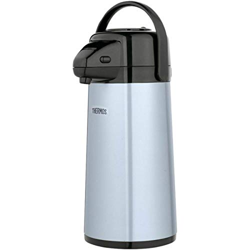 Thermos Glass Vacuum Insulated Pump Pot, 2 quart, Metallic Gray