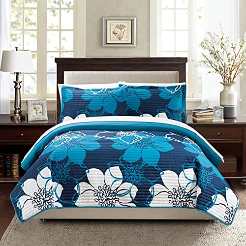 Chic Home Woodside Quilt, Queen, Blue