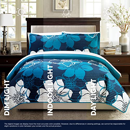 Chic Home Woodside Quilt, Queen, Blue