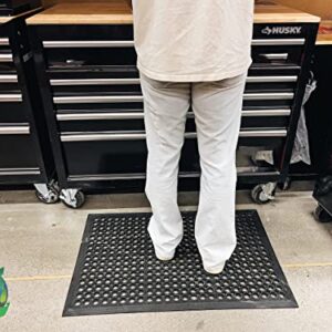 Envelor Anti Fatigue Rubber Floor Mat Restaurant Kitchen Drainage Mat Door Mats Durable Non-Slip Bar / Utility Mat Indoor Outdoor Wet Area 24" x 36"