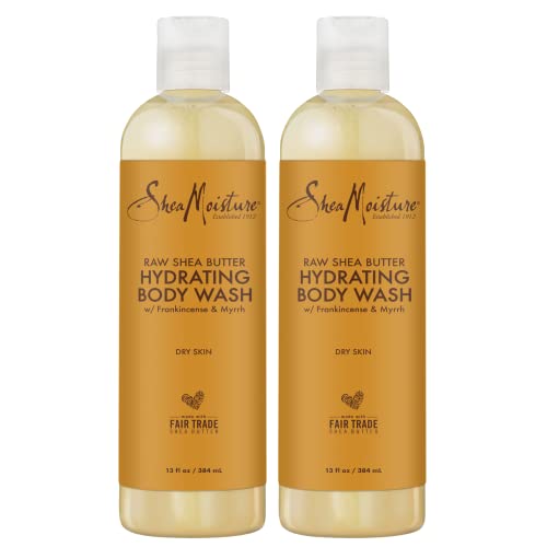 Shea Moisture Body Wash, Raw Shea Butter Hydrating Body Wash, Body Skin Care with Coconut Oil and Vitamin E, Pack of 2 -13 Fl Oz Ea