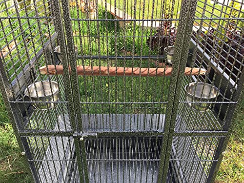 Extra Large Wrought Iron Open/Close Play Top Bird Parrot Cage, Include Metal Seed Guard Solid Metal Feeder Nest Doors Overall Dimensions: 35.25" Wx29.5 Lx62 H(with Seed Skirt)