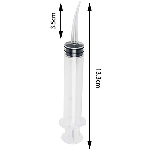 CARESHINE 4pcs Disposable Dental Irrigation Syringe with Curved Tip 12CC (USPS)