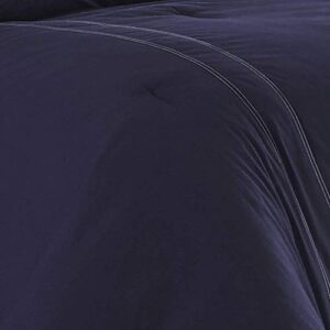 Eddie Bauer - Queen Comforter Set, Reversible Cotton Bedding with Matching Shams, Pre-Washed for Added Softness (Kingston Navy, Queen)