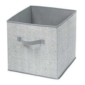 mDesign Soft Fabric Nursery/Playroom Closet Storage Organizer Bin Box with Front Handle for Cube Furniture Shelving Units - Holds Toys, Clothes, Diapers, Bibs - Lido Collection - 2 Pack - Gray