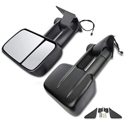 cciyu Left Right Towing Mirror Tow Mirrors Replacement Fit for 1988-2000 for Chevy/for GMC C/K 1500/2500/3500 1992-1999 for Chevy/for GMC Suburban 1500/2500 Pair Set Car Mirror Power Adjusted