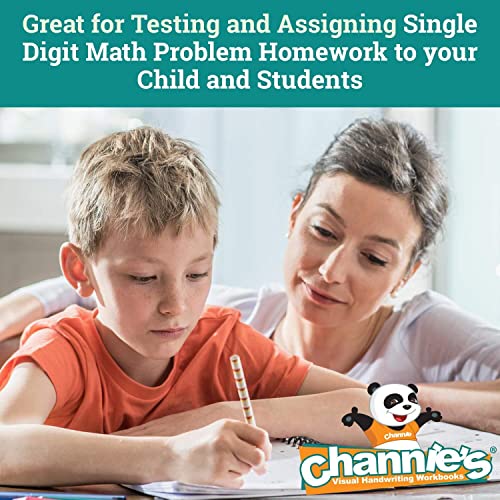 Channie's Math Prek-1ST Grades, 80 Pages Strong Paper, 8.5" x 11" with Hardboard Back Lineup Pad Workbook Math Line-Up