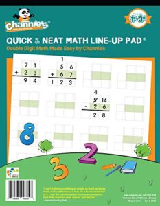 channie’s quick and neat math lineup workbook for 1st-3rd grade elementary school students,double digit math made easy, 80 pages