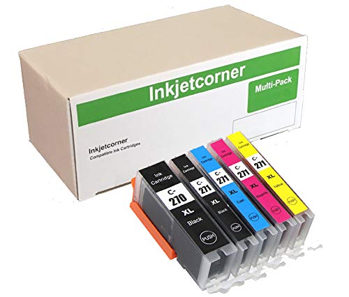 Inkjetcorner Compatible Ink Cartridges Replacement for PGI-270 CLI-271 PGI 270 XL CLI 271 for use with MG5700 MG6800 TS5020 TS6020 (Big Black, Small Black, Cyan, Magenta, Yellow, 5-Pack)