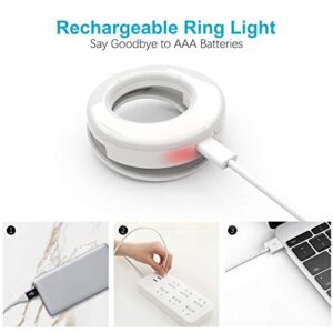 QIAYA Selfie Light Ring Lights LED Circle Light Cell Phone Laptop Camera Photography Video Lighting Clip On Rechargeable