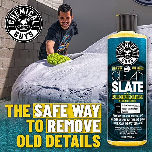 Chemical Guys CWS80316 Clean Slate Deep Surface Cleaning Car Wash Soap (Removes Old Car Waxes, Glazes & Sealants for Superior Surface Prep), 16 fl oz, Citrus Scent