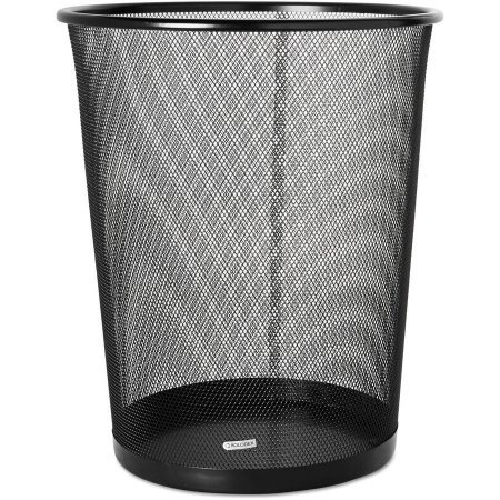 Rolodex Round Mesh Steel Wastebasket, 4.5 Gallon made of mesh,Trash Can,18qt, Black