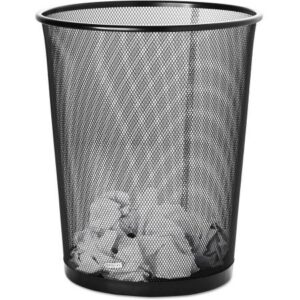 Rolodex Round Mesh Steel Wastebasket, 4.5 Gallon made of mesh,Trash Can,18qt, Black