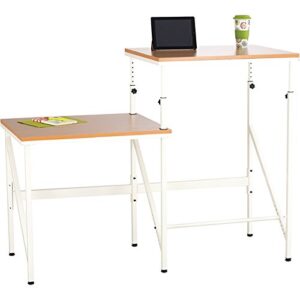 Safco Products 1956BH Sit/Stand Bi-Level Desk, Beech/White