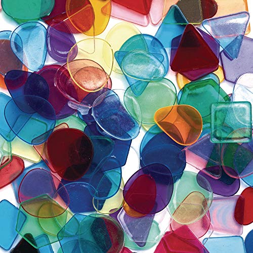 Colorations Plastic Translucent Multi-Color Geometric Shapes, 1 Pound