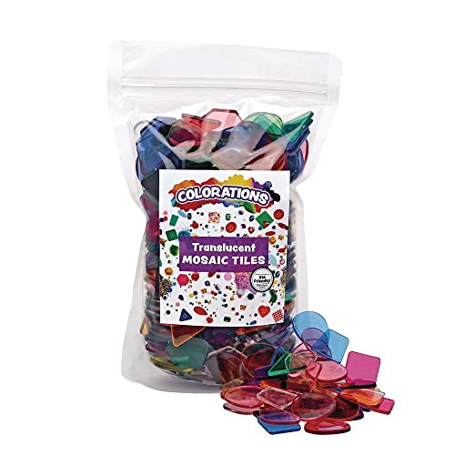 Colorations Plastic Translucent Multi-Color Geometric Shapes, 1 Pound