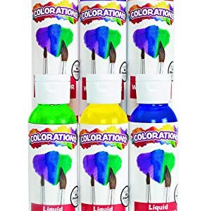 Colorations - LWPACK Liquid Watercolor Paint, 4 fl oz, Set of 6, Non-Toxic, Painting, Kids, Craft, Hobby, Fun, Water Color, Posters, Cool Effects, Versatile, Gift