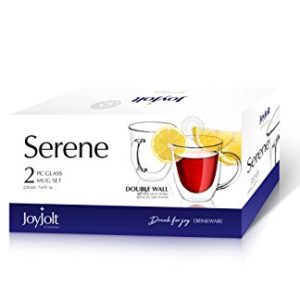 JoyJolt Serene Double Walled Insulated Glasses Coffee Mug (Set of 2) 7.4 Ounces