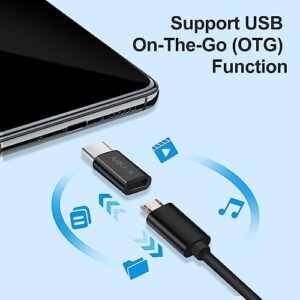 ARKTEK USB Type C Adapter, 4-Pack Micro USB Female to USB C Male Aluminum USB Type C Adapter Syncing Data Transfer and Charging Compatible with Samsung Galaxy S20 Note 10, and More (Black/White)