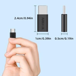 ARKTEK USB Type C Adapter, 4-Pack Micro USB Female to USB C Male Aluminum USB Type C Adapter Syncing Data Transfer and Charging Compatible with Samsung Galaxy S20 Note 10, and More (Black/White)