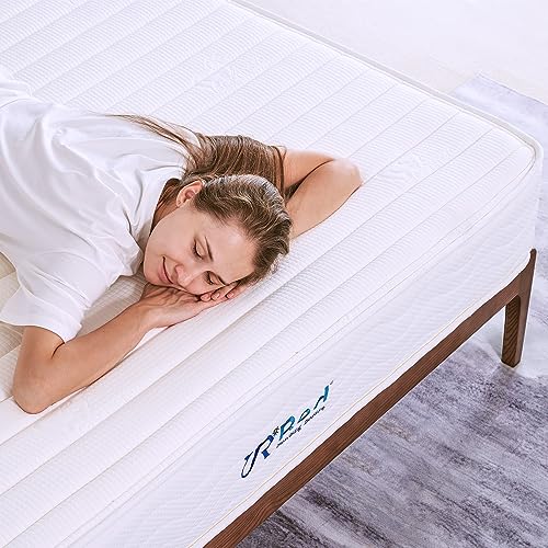 Sunrising Bedding 8” Natural Latex Queen Mattress, Individually Encased Pocket Coil, Firm, Supportive, Naturally Cooling, Organic Mattress, 120-Night Free Trial, 20-Year Warranty