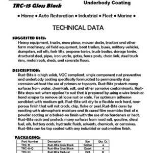 Paint over Rust Underbody Gloss Black Paint, Quart, TRC-15-Q, RUST-BITE