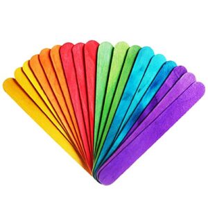 paxcoo 100 pcs 6” colored jumbo wood craft sticks