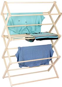 pennsylvania woodworks clothes drying rack: solid maple hard wood laundry rack for sweaters, blouses, lingerie & more, durable folding drying rack, made in usa, no assembly needed, large