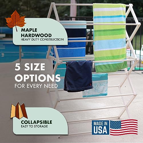 Pennsylvania Woodworks Clothes Drying Rack: Solid Maple Hard Wood Laundry Rack for Sweaters, Blouses, Lingerie & More, Durable Folding Drying Rack, Made in USA, No Assembly Needed, Large