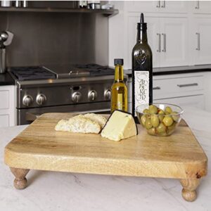 heritage lace wood charcuterie farmhouse 18"x3"x14" footed serving board