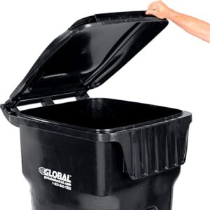 Global Industrial Mobile Heavy Duty Trash Container, 95 Gallon, Black