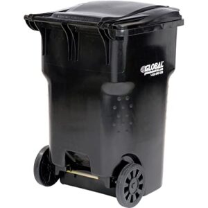 Global Industrial Mobile Heavy Duty Trash Container, 95 Gallon, Black