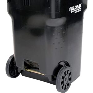 Global Industrial Mobile Heavy Duty Trash Container, 95 Gallon, Black