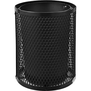 Global Industrial Thermoplastic Coated Mesh Receptacle w/Rain Bonnet Lid, 36 Gallon, Black