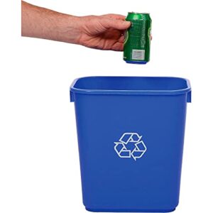 Global Industrial Plastic Recycling Wastebasket, 13-5/8 Qt., Blue