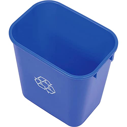 Global Industrial Plastic Recycling Wastebasket, 13-5/8 Qt., Blue