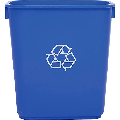 Global Industrial Plastic Recycling Wastebasket, 13-5/8 Qt., Blue