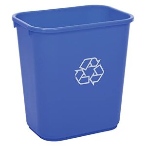 global industrial plastic recycling wastebasket, 28-1/8 qt., blue