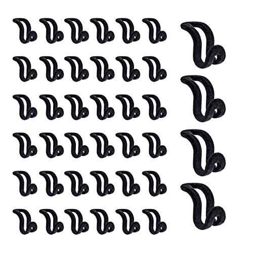 WARMBUY Velvet Hanger Connector Hooks for Closet Space Saving Cascading Hanger Organizer, Black, 40 Pack