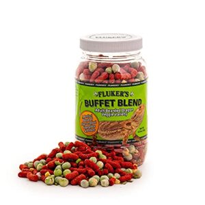 fluker's buffet blend adult bearded dragon veggie variety diet, 4.5 oz (76042)