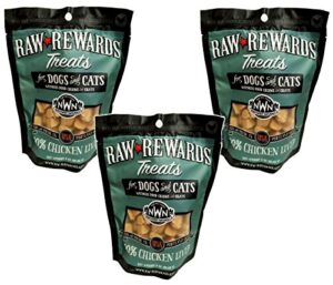 (3 pack) northwest naturals raw rewards freeze dried liver treats, chicken, 3 ounces each