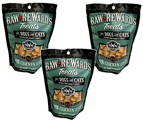 (3 Pack) Northwest Naturals Raw Rewards Freeze Dried Liver Treats, Chicken, 3 Ounces each