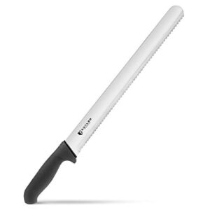 kutler professional 14-inch bread knife and cake slicer with serrated edge - ultra-sharp stainless steel cutlery