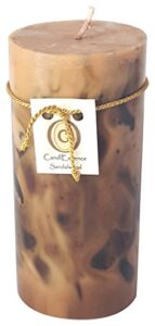 handmade scented candle - long burning pillar - sandalwood scent (medium)